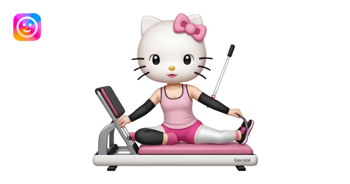 Hello kitty reformer pilates emoji | AI Emoji Generator