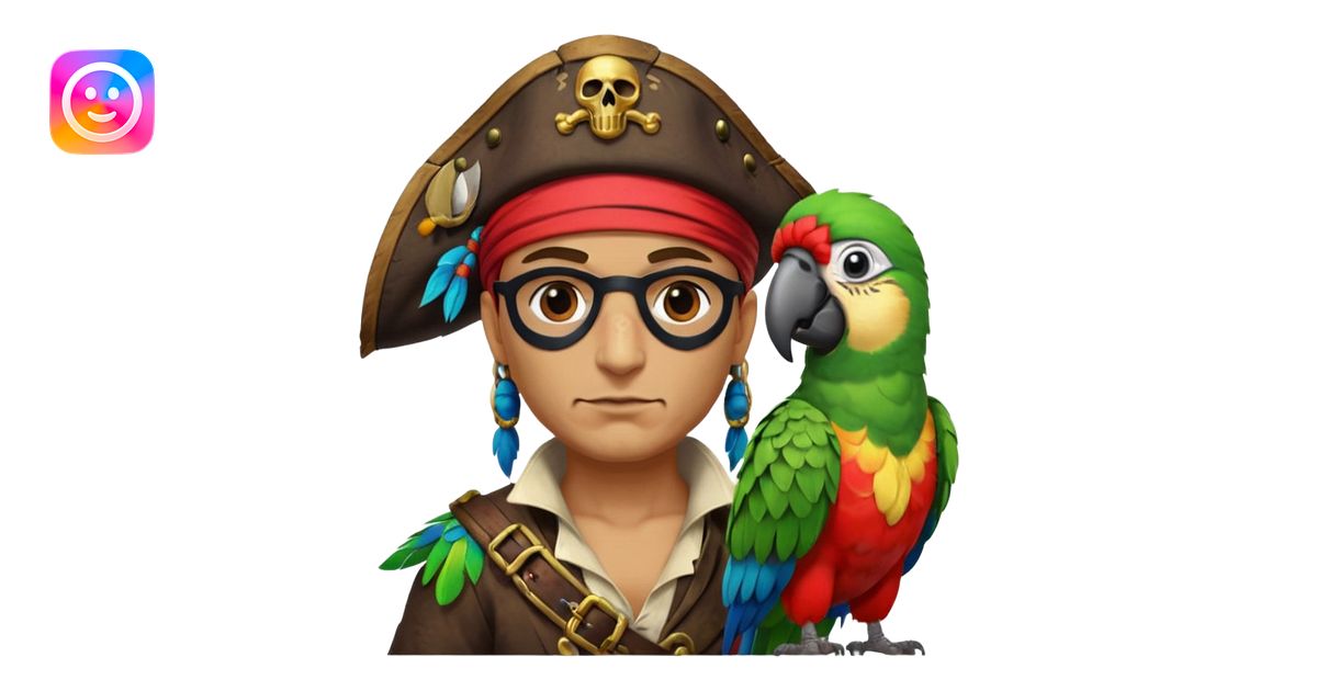 pirate and parrot emoji | AI Emoji Generator