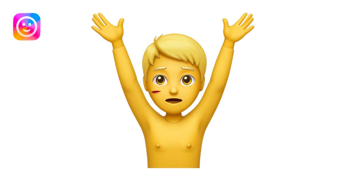 emoji unhappily surrendering with arms up emoji | AI Emoji Generator