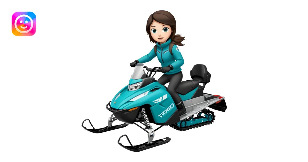 Can you create an emoji of a brunette girl on a teal polaris khaos 850 ...