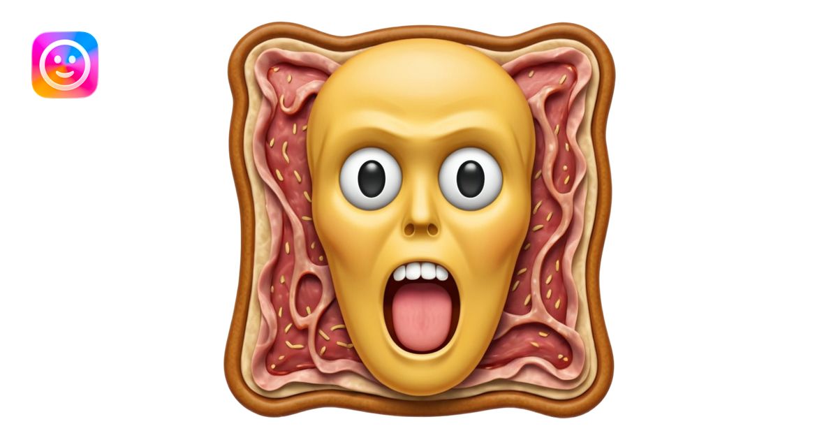 Edvard munch scream with SPAM MEAT landscape emoji | AI Emoji Generator