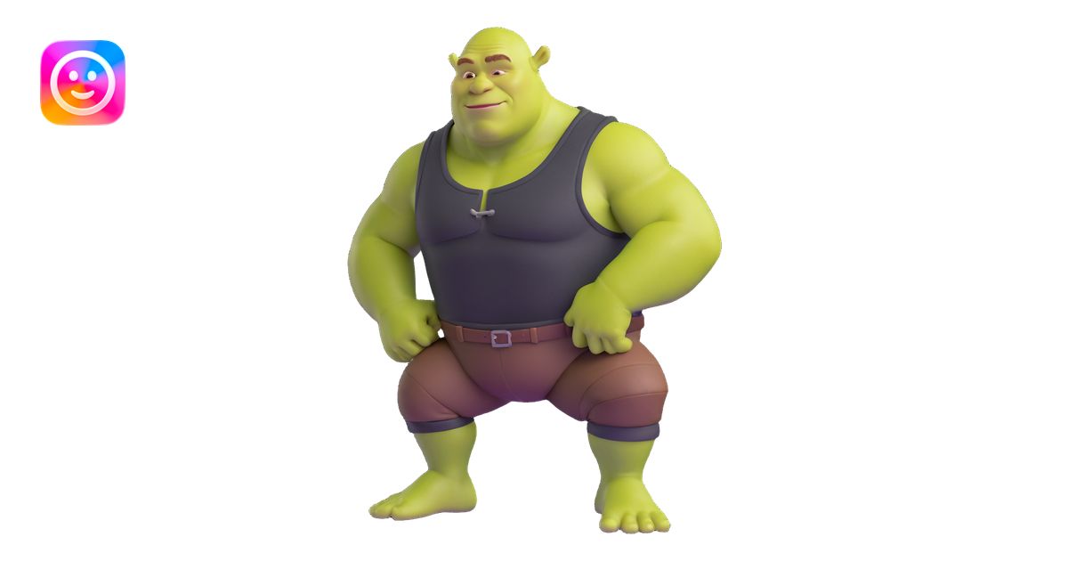 very muscular Shrek soothing Elon Musk emoji | AI Emoji Generator