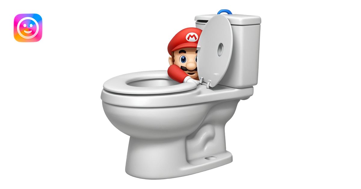 Mario's neck and head only sticking out of the middle of the bowl of a ...