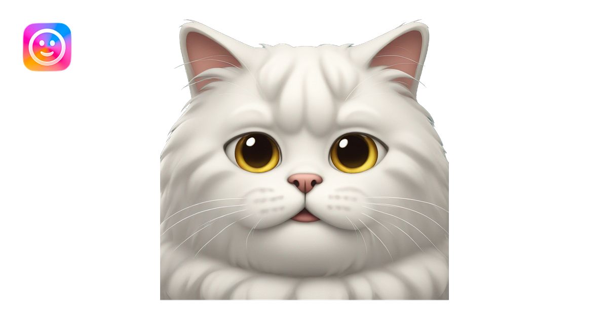 Fluffy fat cat emoji | AI Emoji Generator