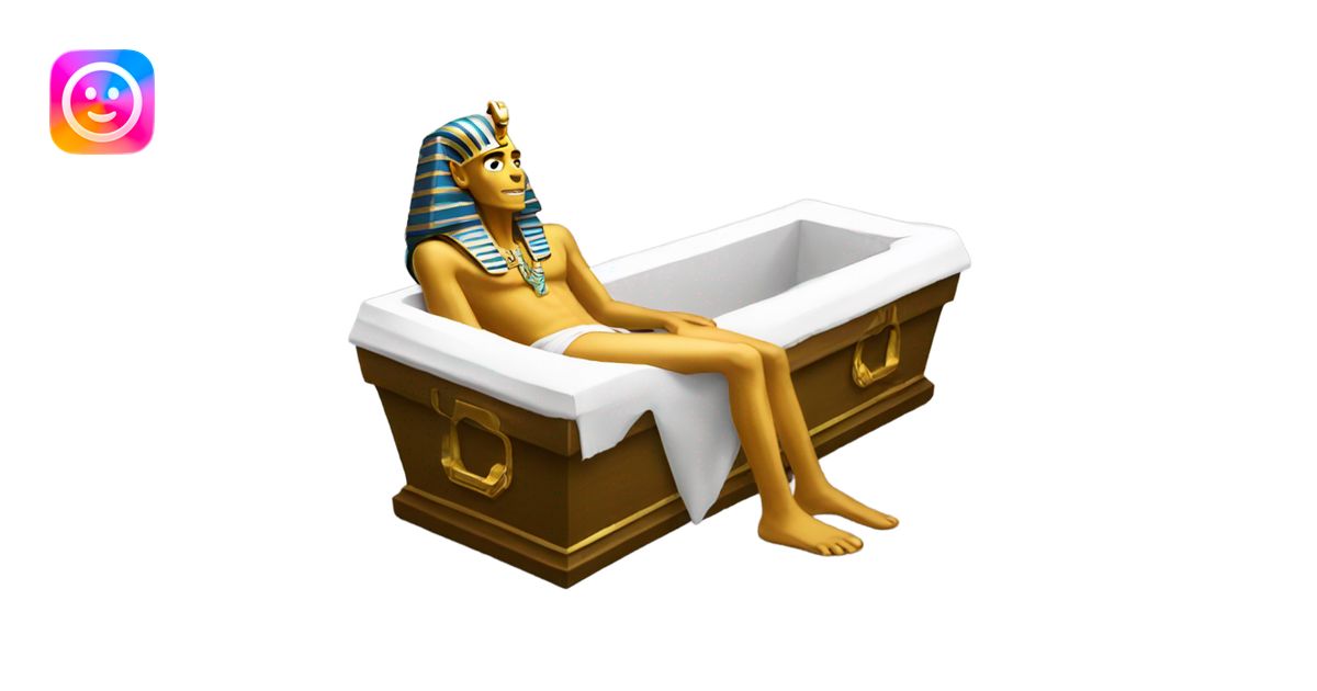 gold Pharaoh in coffin, full body emoji | AI Emoji Generator