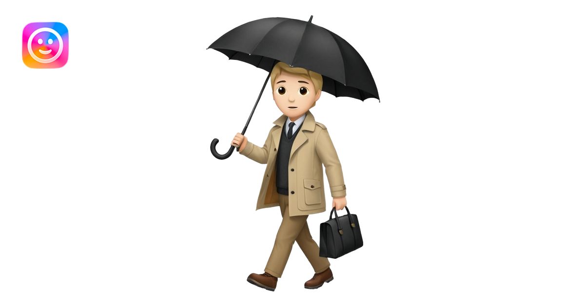 Street Umbrella Walker man emoji | AI Emoji Generator