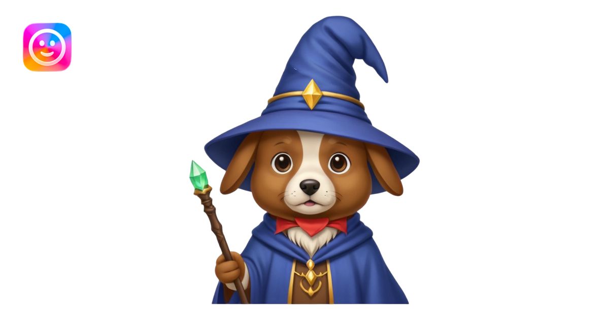 Dog wizard emoji | AI Emoji Generator