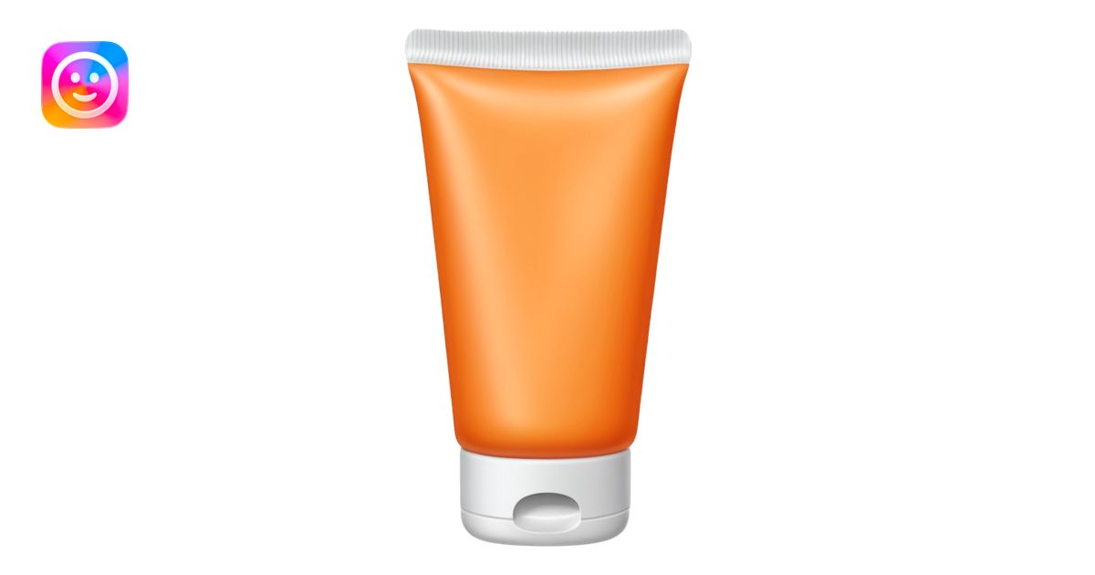 Orange-colored tube type lotion emoji | AI Emoji Generator