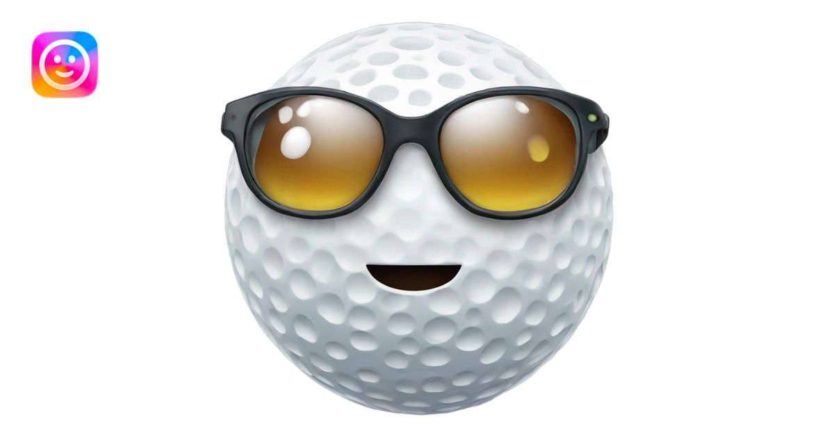 Golf ball with glasses emoji | AI Emoji Generator