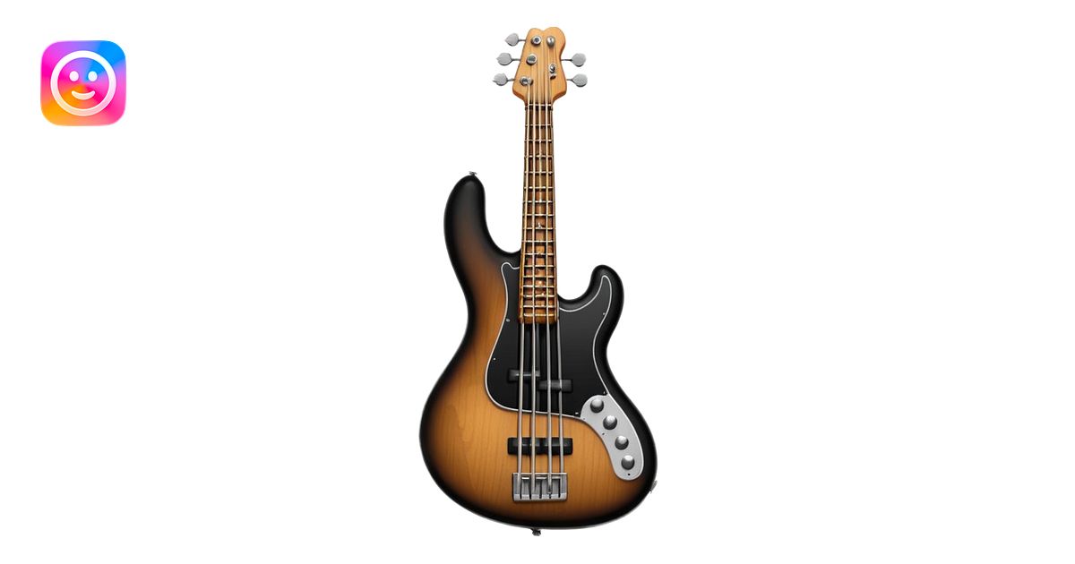 Black electric bass emoji | AI Emoji Generator