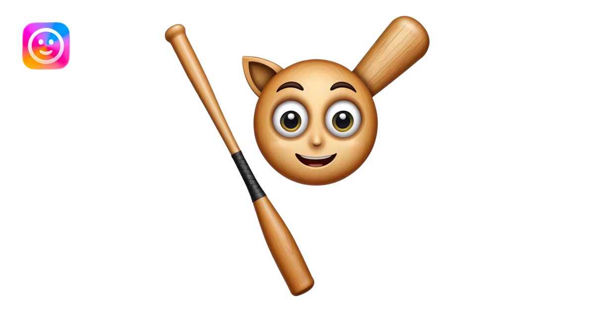 Baseball bat with big eyes and a happy expression emoji | AI Emoji ...