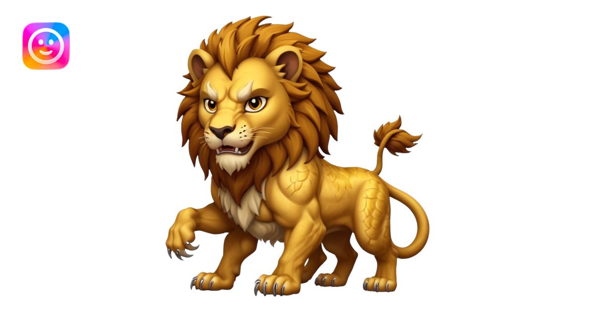 make a hyper realistic mythical lion creature with great detail emoji ...