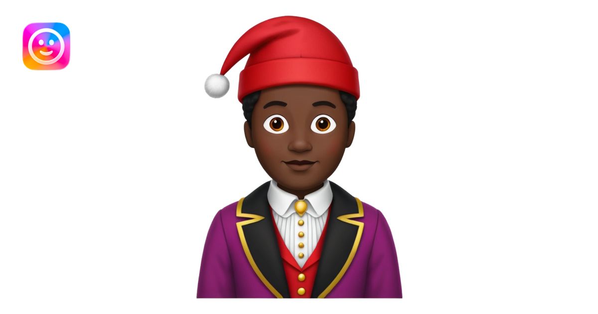 Sinterklaas zijn knecht, zwarte piet met zijn muts, kraag, Piet pak ...