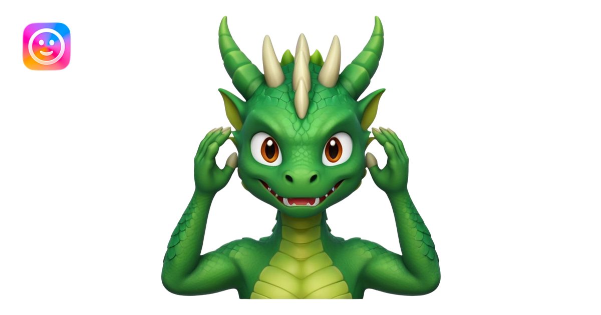 Draw a dragon that has his hands over his head (confused?) like psyduck ...