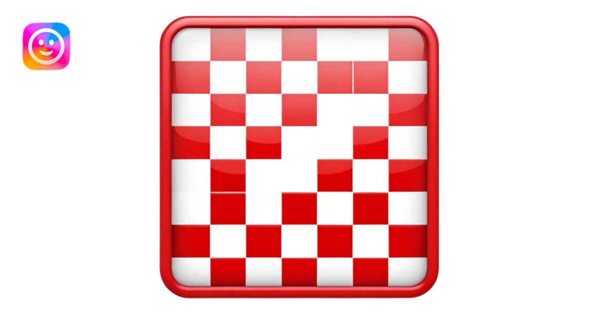 checker board in black white red emoji | AI Emoji Generator