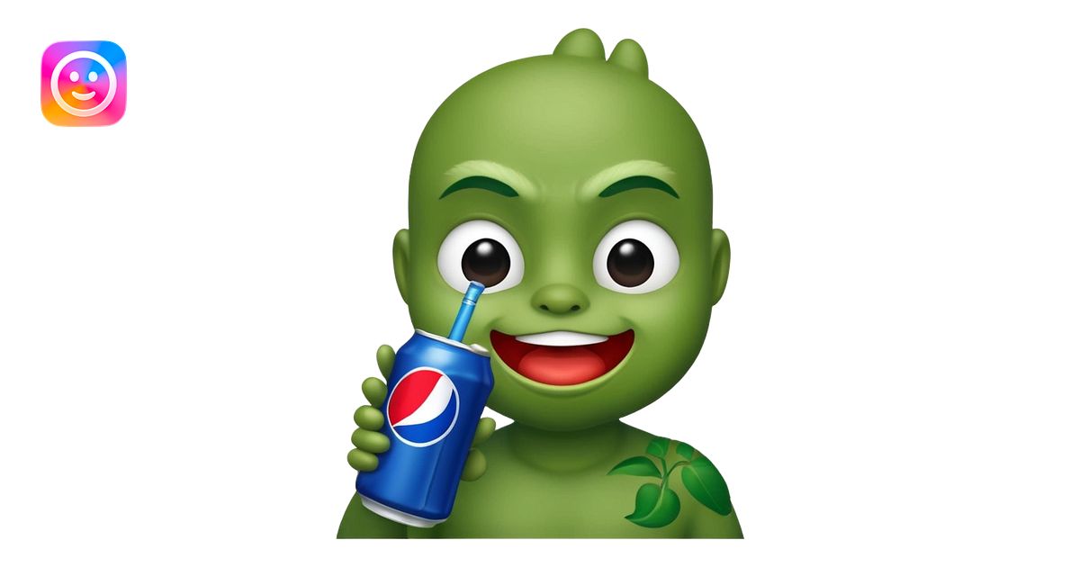 Grogu drinking a pepsi emoji | AI Emoji Generator