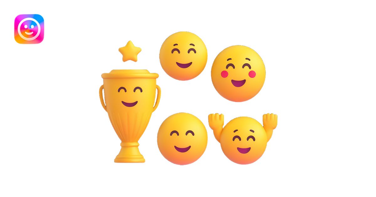 winners in 1st, 2nd & 3rd place emoji emoji | AI Emoji Generator