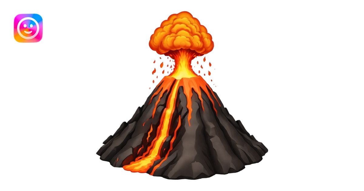 an erupting volcano with lava emoji | AI Emoji Generator