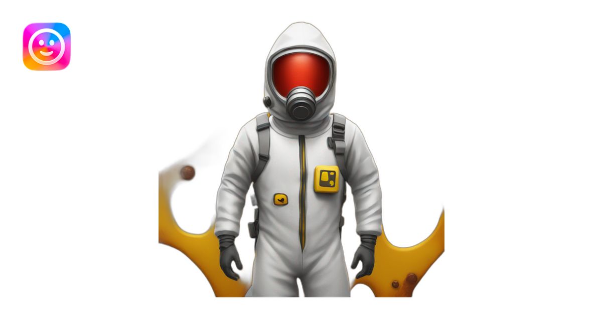Man in Hazmat Suit with red head part and yellow body part from game ...