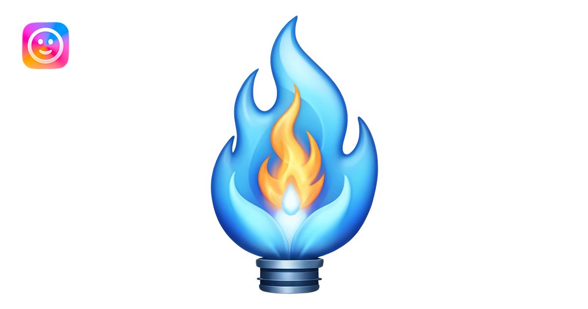 I need a blue flame emoji signifying the aura... emoji | AI Emoji Generator