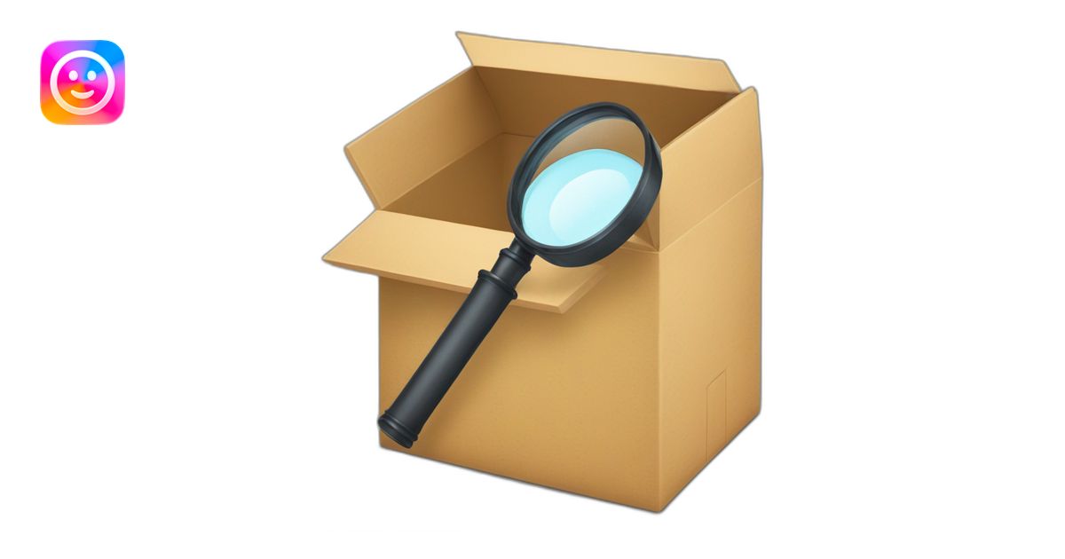 a magnifying glass and an empty box emoji | AI Emoji Generator