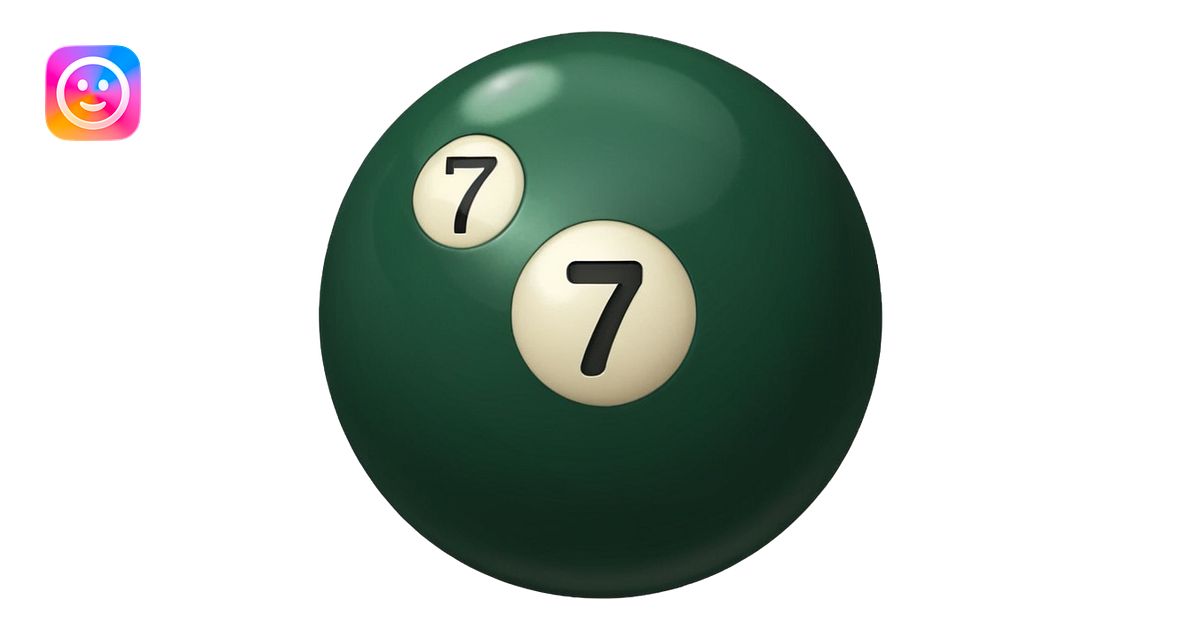 Pool table back ball with the number 7 emoji | AI Emoji Generator