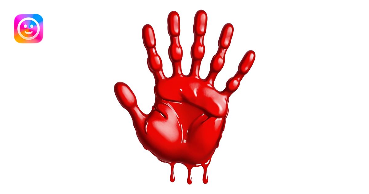 Bloody Paint – Smear of red paint shaped like handprint. emoji | AI ...