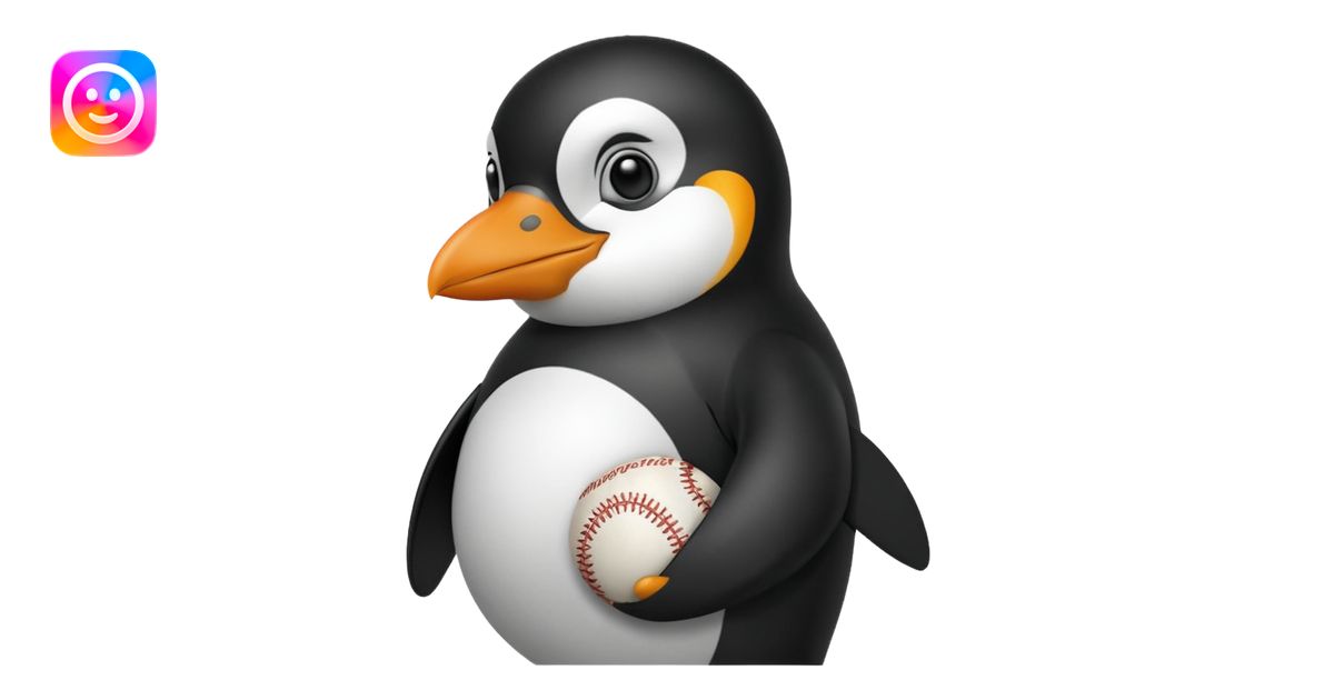 Penguin Holding a baseball emoji | AI Emoji Generator
