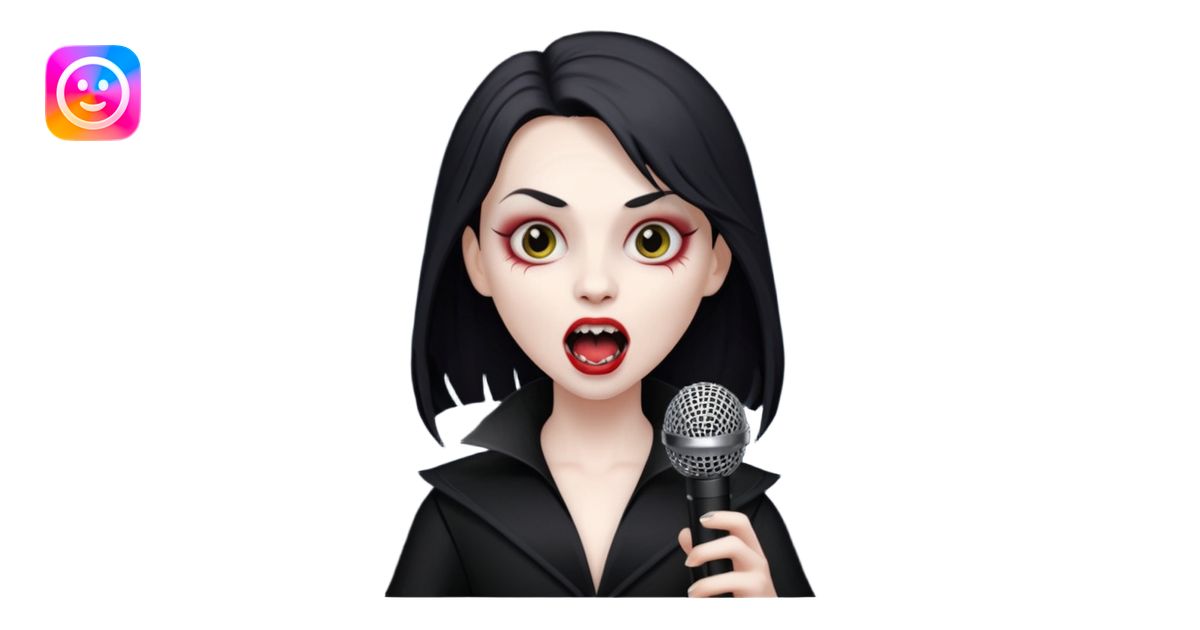 vampire singing with mic emoji | AI Emoji Generator