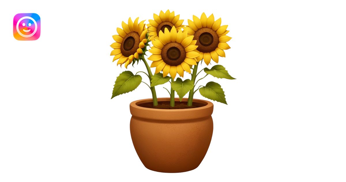 sun flowers in a clay pot emoji | AI Emoji Generator