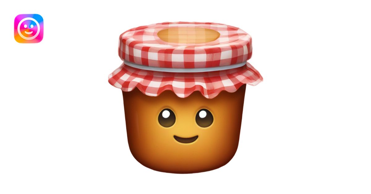 apple jam with gingham lid emoji | AI Emoji Generator