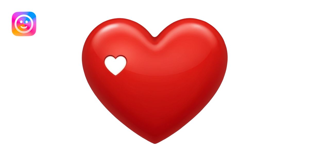 Una p dentro de un corazón rojo emoji | AI Emoji Generator