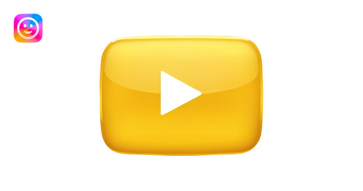 A yellow YouTube logo emoji | AI Emoji Generator