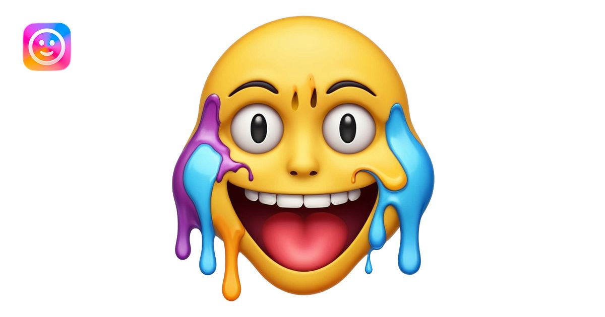 freaky emoji with melting face and wild colors emoji | AI Emoji Generator