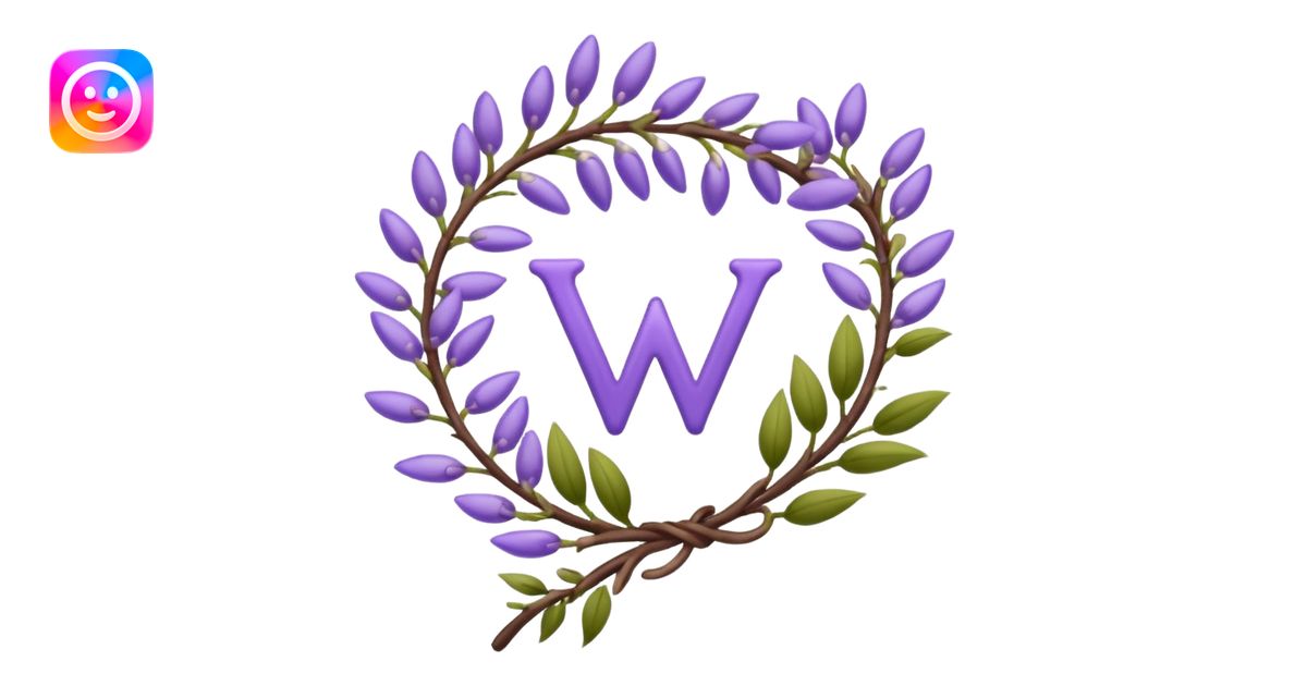 check mark made out of wisteria vine emoji | AI Emoji Generator