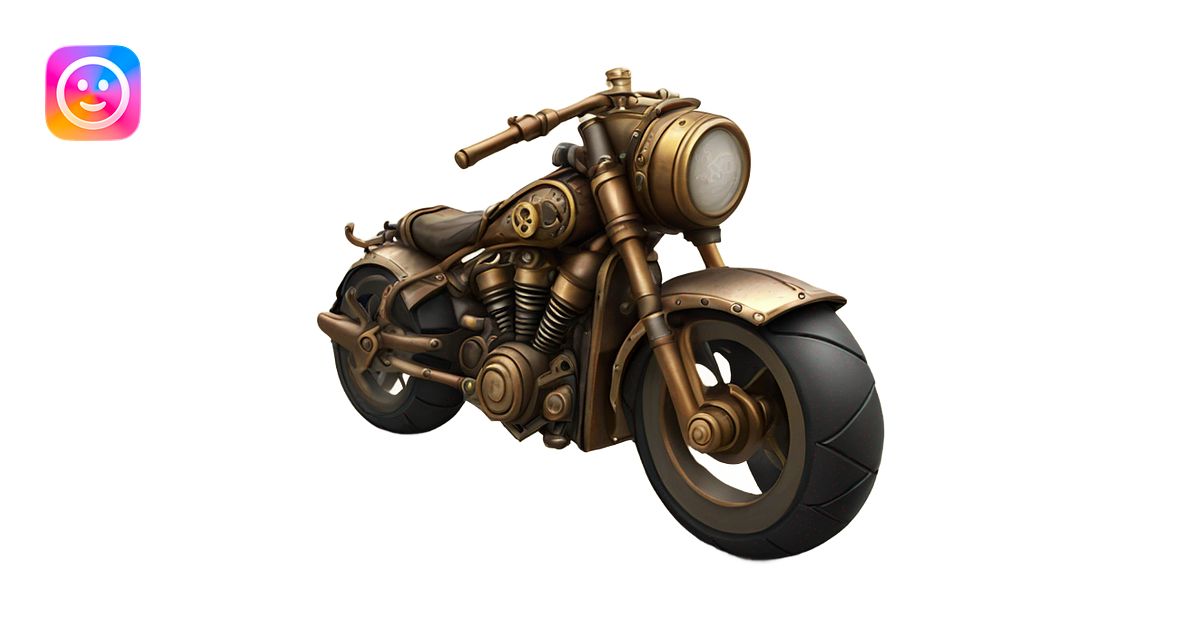 steampunk motorbike rear emoji | AI Emoji Generator