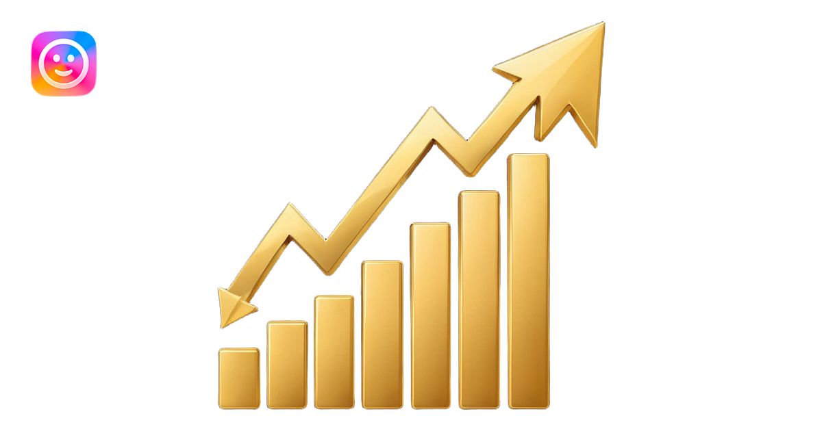 Create an emoji that shows a rising stock chart with a single upward ...