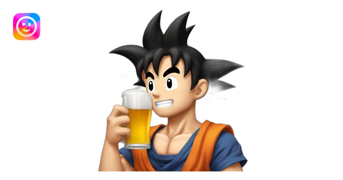 goku drinking a beer emoji | AI Emoji Generator