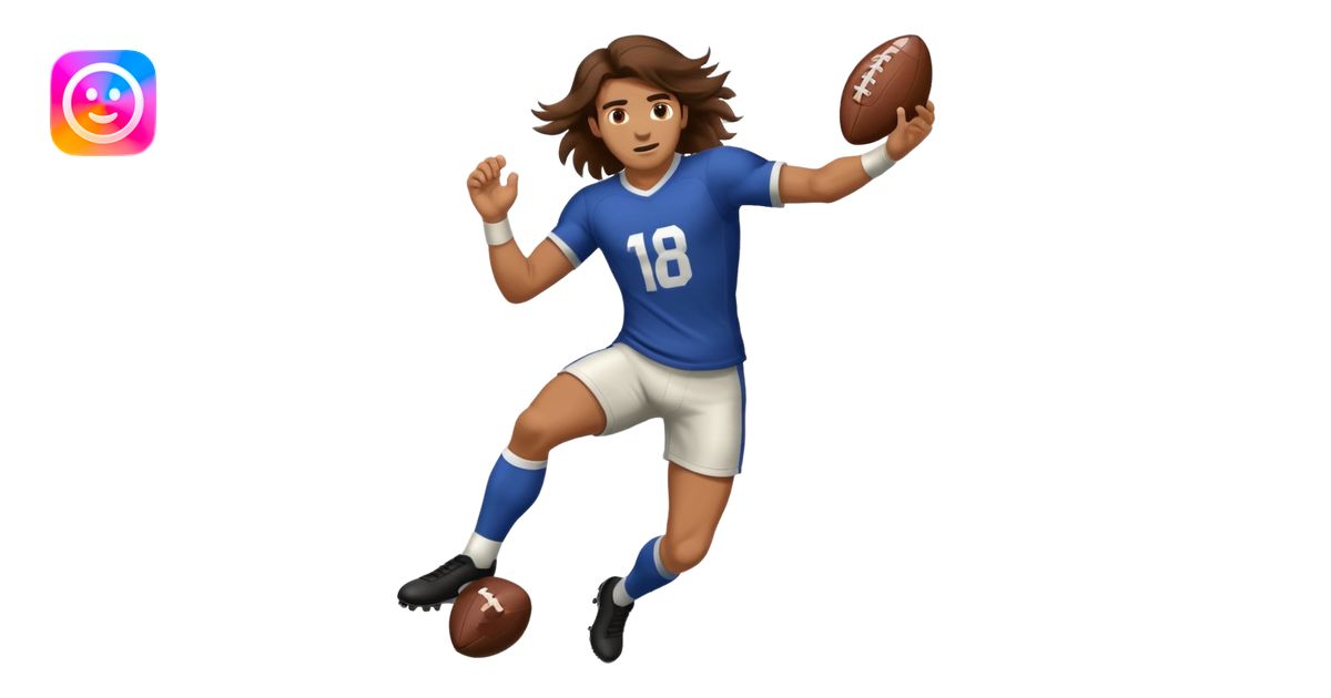 Long Haired Football Players, Male player with long hair kicking ball ...