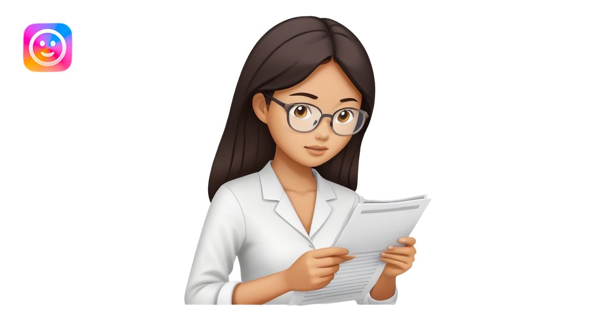 asian women review paper work emoji | AI Emoji Generator