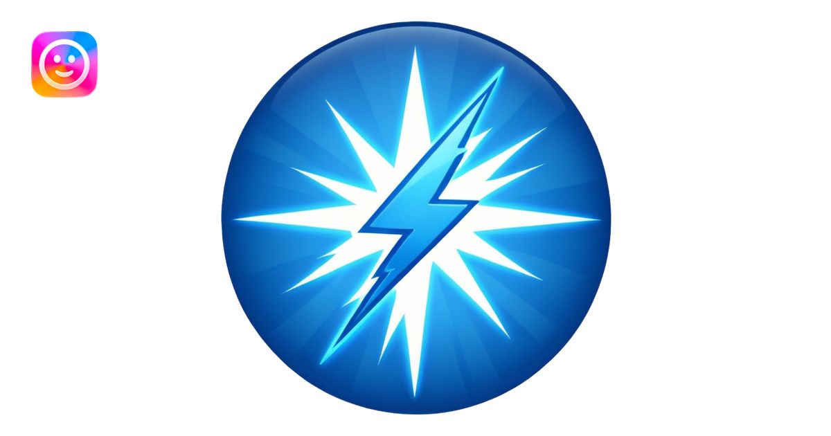 A glowing blue Smite 2 lightning bolt inside a crosshair. emoji | AI ...