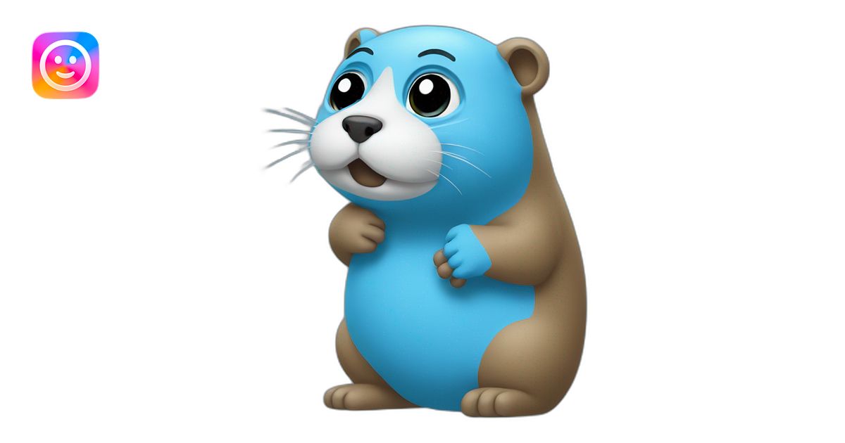 Blue Golang gopher emoji | AI Emoji Generator