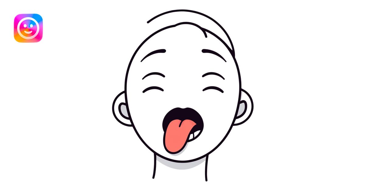 Person with tongue sticking out in corner of mouth and eyes half way ...