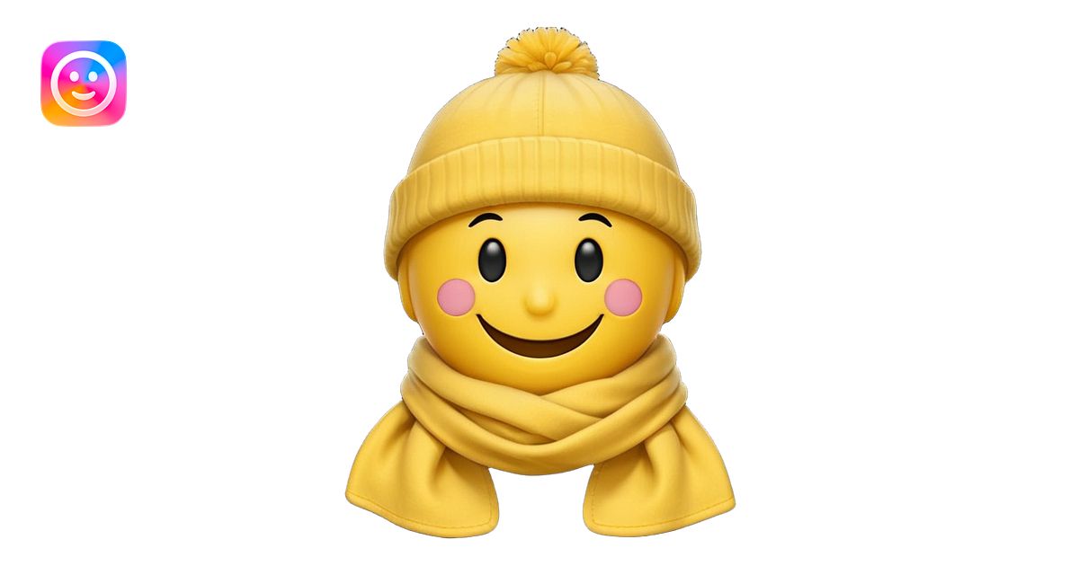 smiley face cold hat scarf emoji | AI Emoji Generator