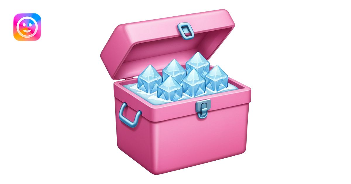 a pink box with ice emoji | AI Emoji Generator
