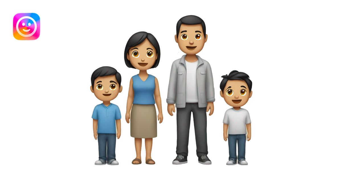Filipino family mom, dad, boys emoji | AI Emoji Generator