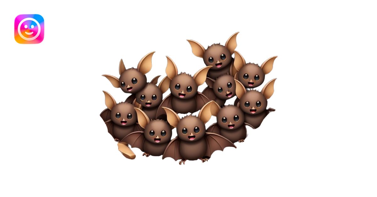 A billion bats coming out of a cave emoji | AI Emoji Generator