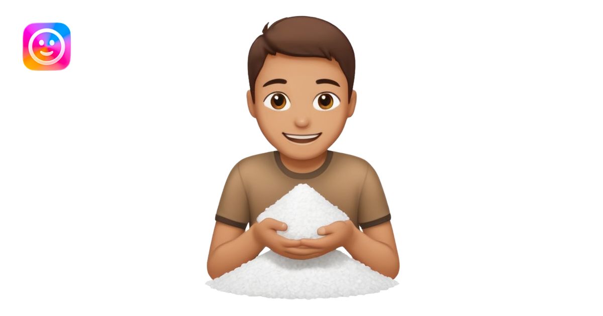 smiling with a pile of salt emoji | AI Emoji Generator