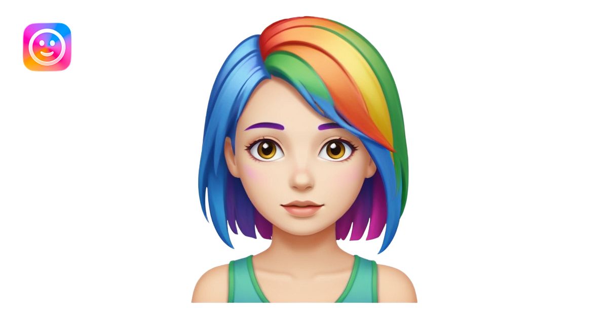 A naked women with rainbow hair emoji | AI Emoji Generator