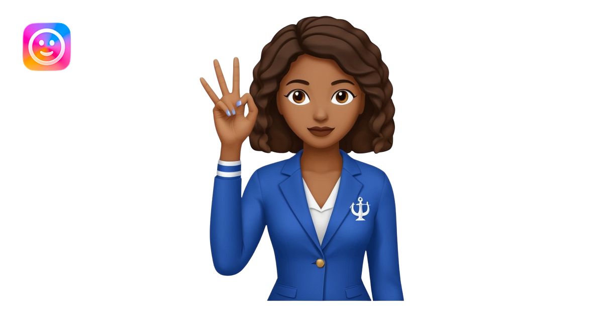 Zeta Phi Beta Sorority black women emoji. Use our hand sign emoji | AI ...